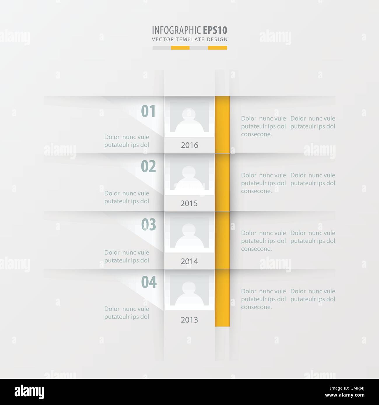 vector timeline report design template yellow color Stock Vector Image ...