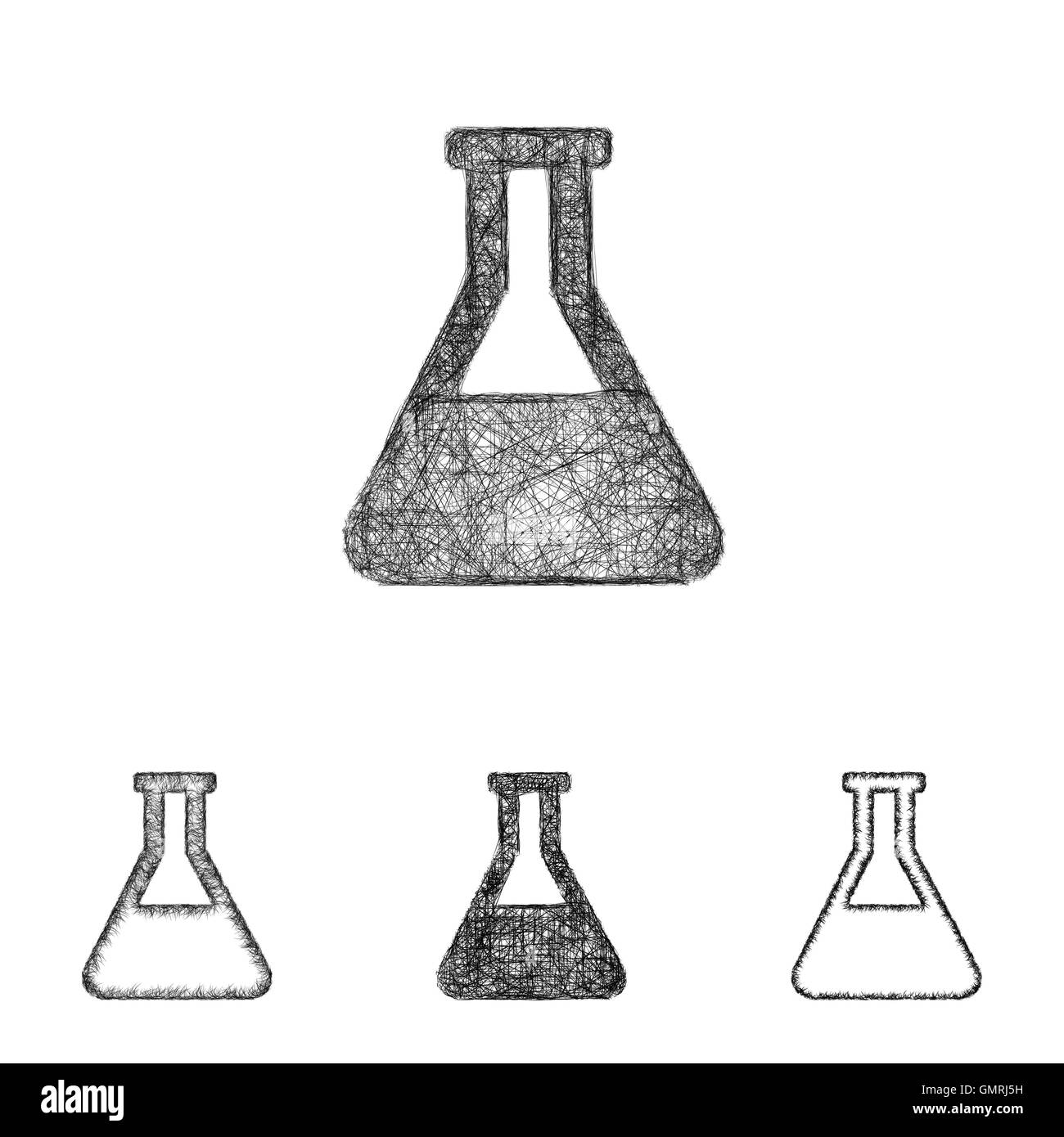Flask icon set - sketch line art Stock Vector Image & Art - Alamy
