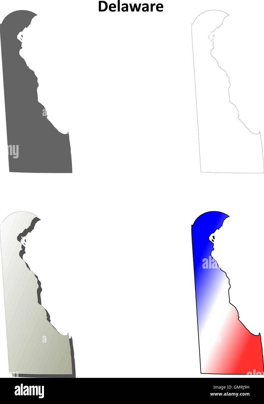 Delaware outline map set Stock Vector Image & Art - Alamy