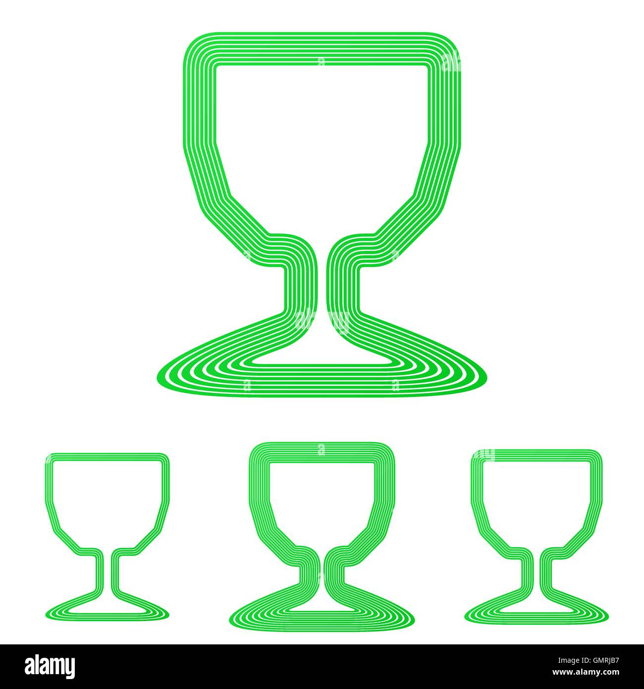 Green line cup logo design set Stock Vector Image & Art - Alamy