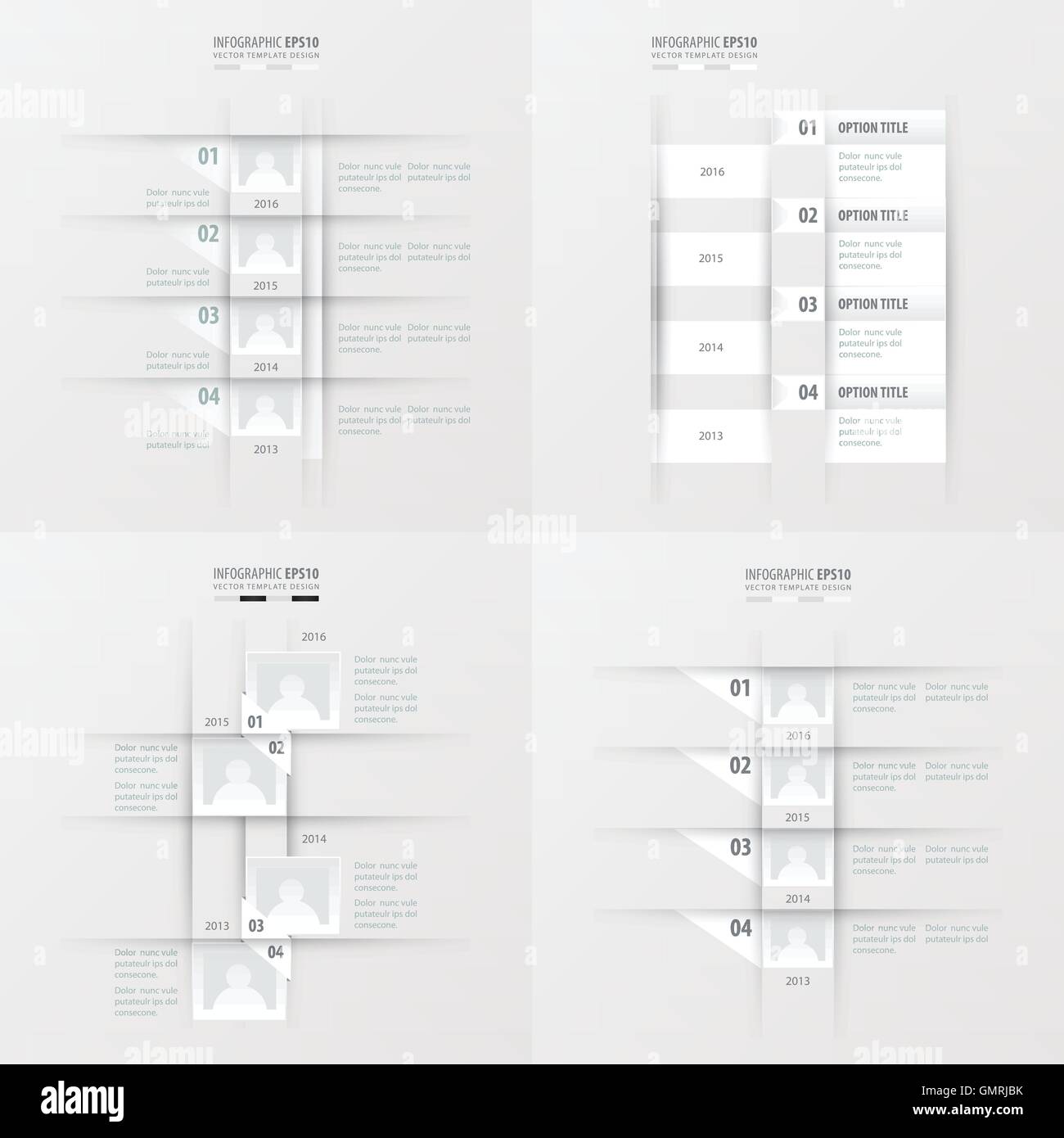 timeline vector design 4 item white color Stock Vector Image & Art - Alamy