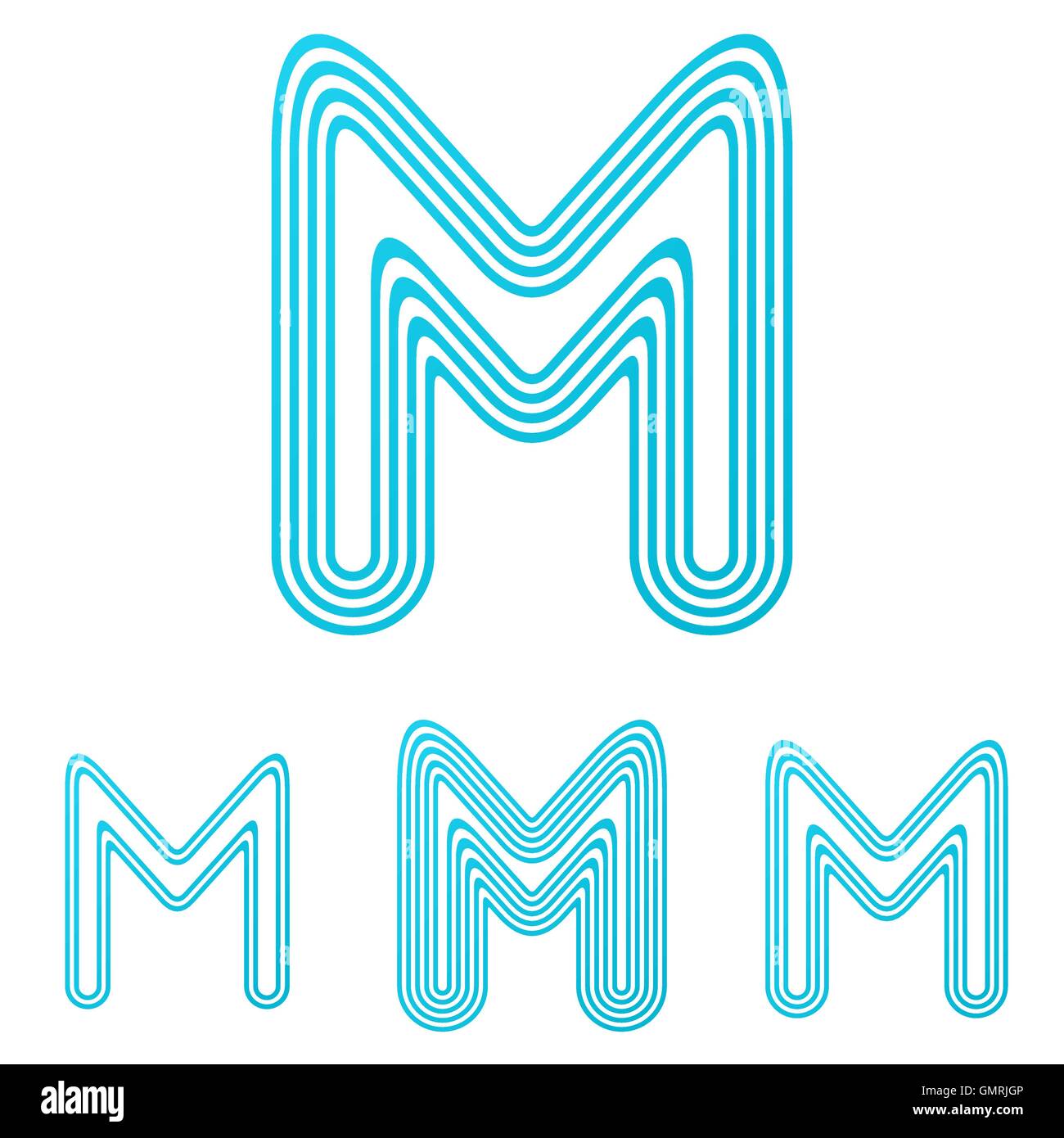 Cyan line m logo design set Stock Vector Image & Art - Alamy