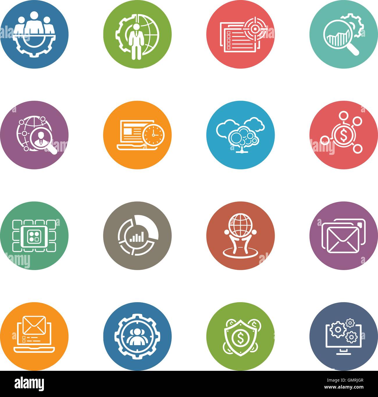 Flat Design Business Icons Set Stock Vector Image & Art - Alamy