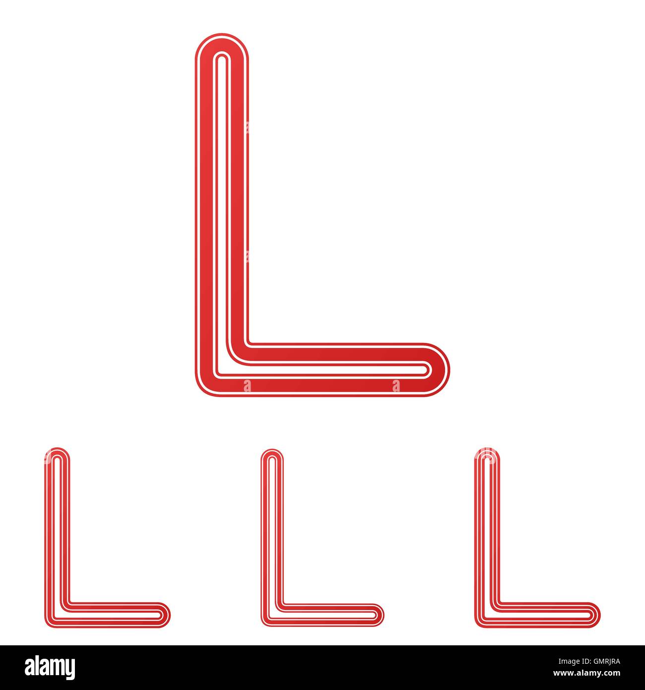 Red l letter logo design set Stock Vector Image & Art - Alamy