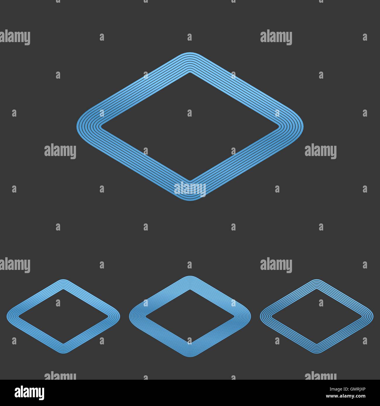 Blue line rhombus logo design set Stock Vector Image & Art - Alamy