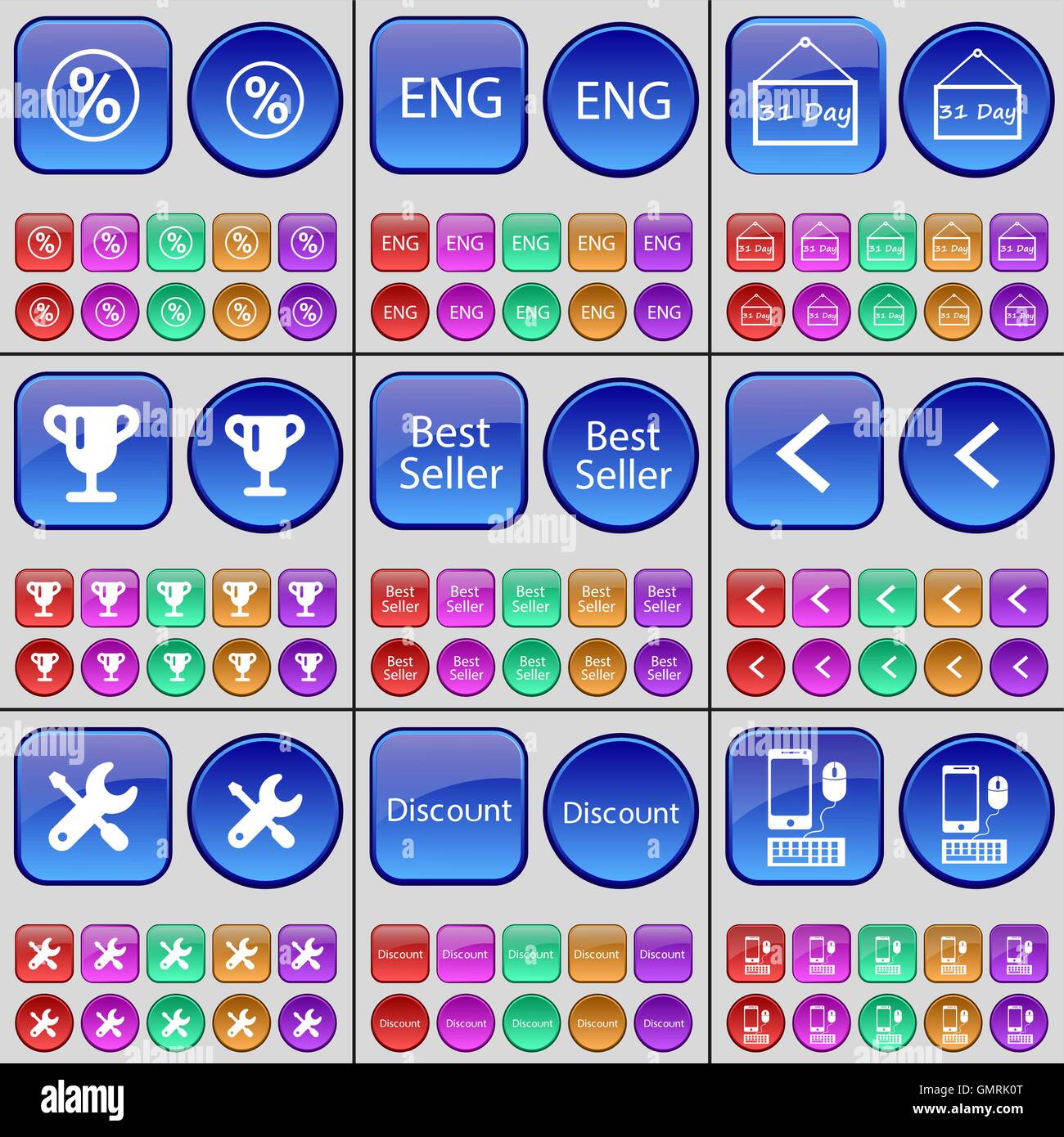 31 buttons Stock Vector Images - Alamy