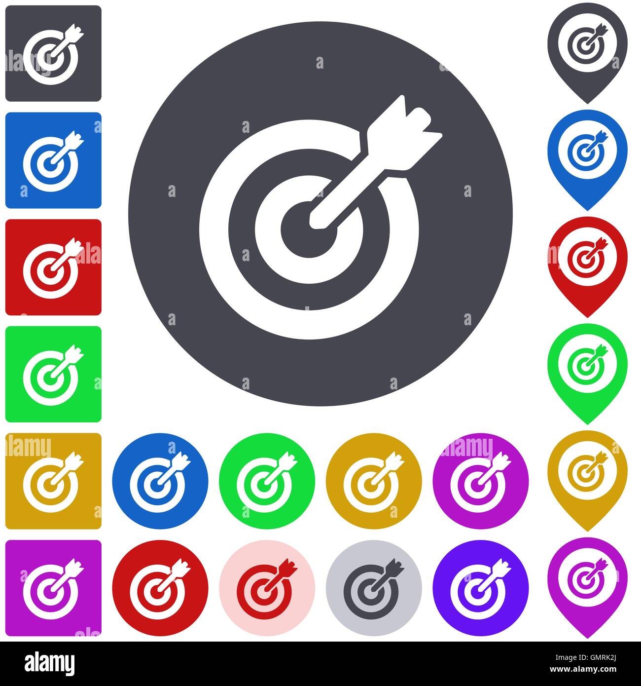 Color target icon set Stock Vector Image & Art - Alamy