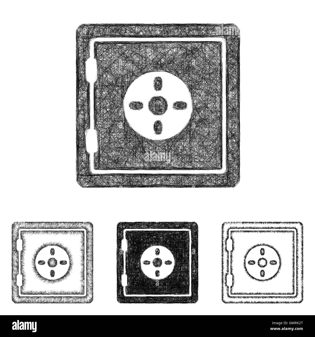 Safe icon set - sketch line art Stock Vector Image & Art - Alamy