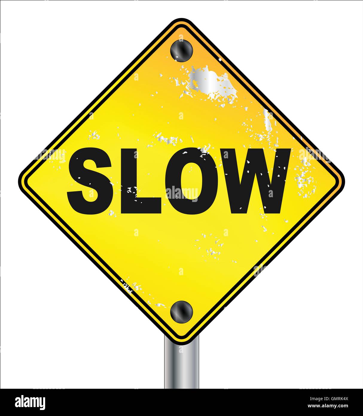 Slow Yellow Traffic Sign Stock Vector Image & Art - Alamy
