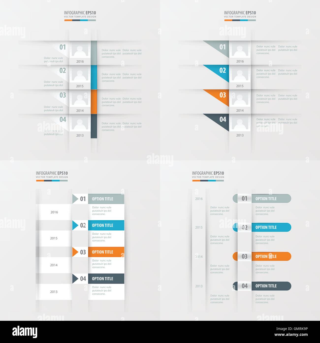 timeline vector design 4 item Orange , blue, gray color Stock Vector ...