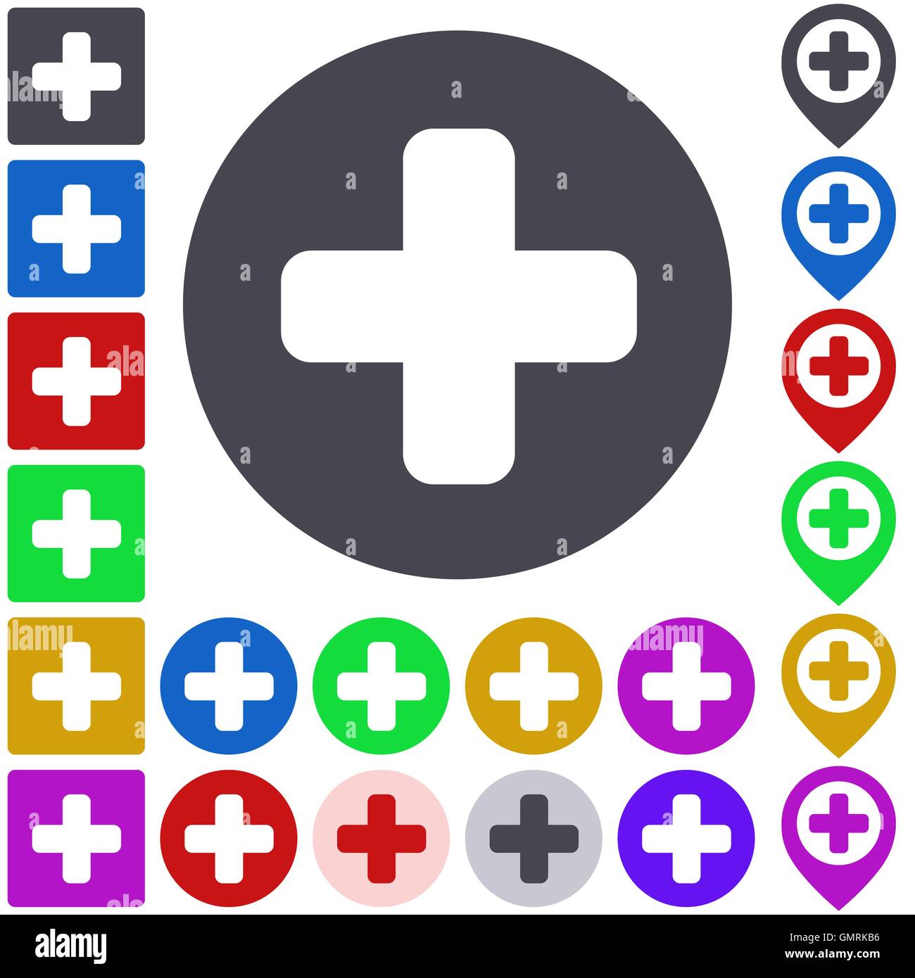 Color plus icon set Stock Vector Image & Art - Alamy