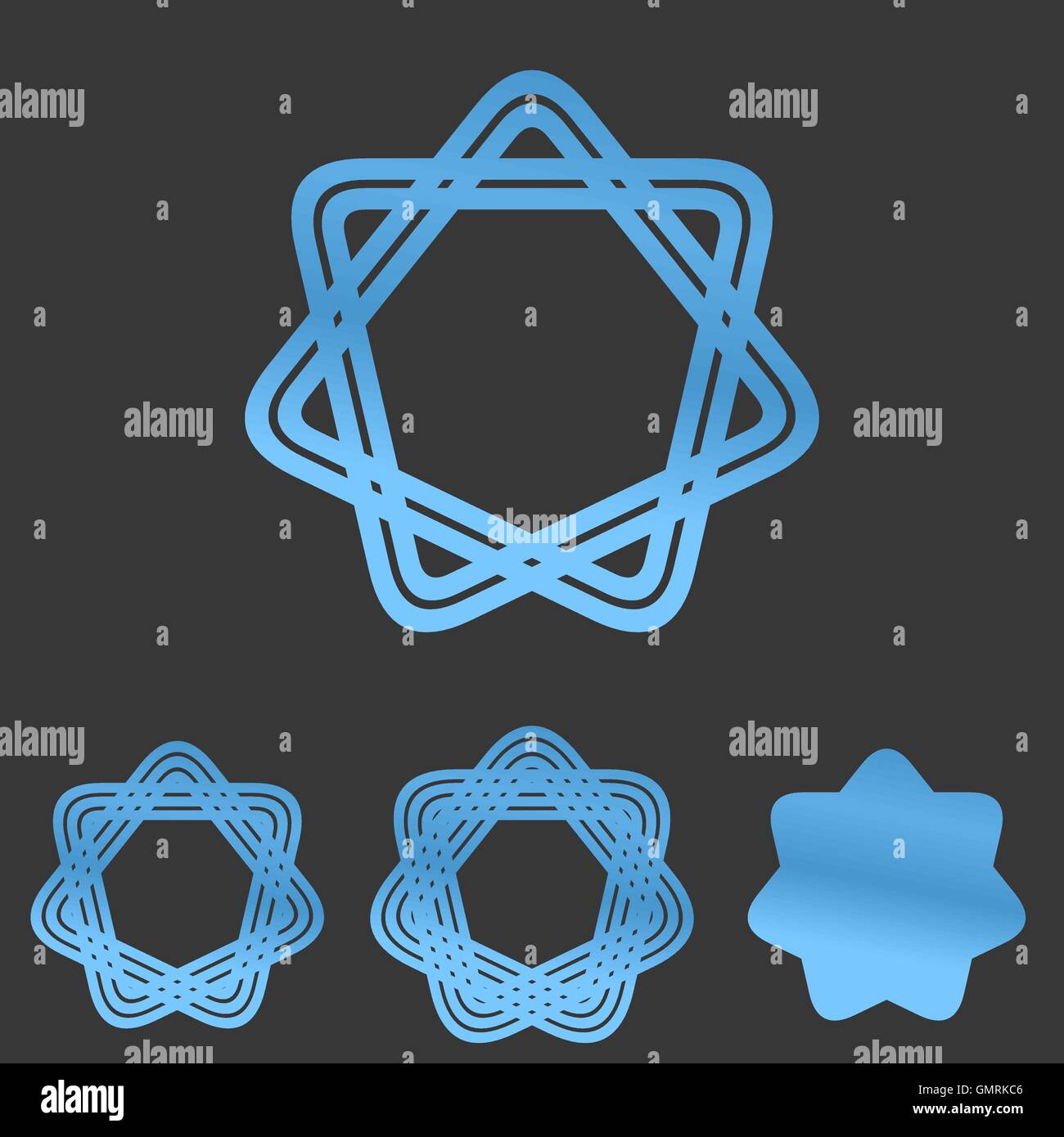 Blue line star logo design set Stock Vector Image & Art - Alamy