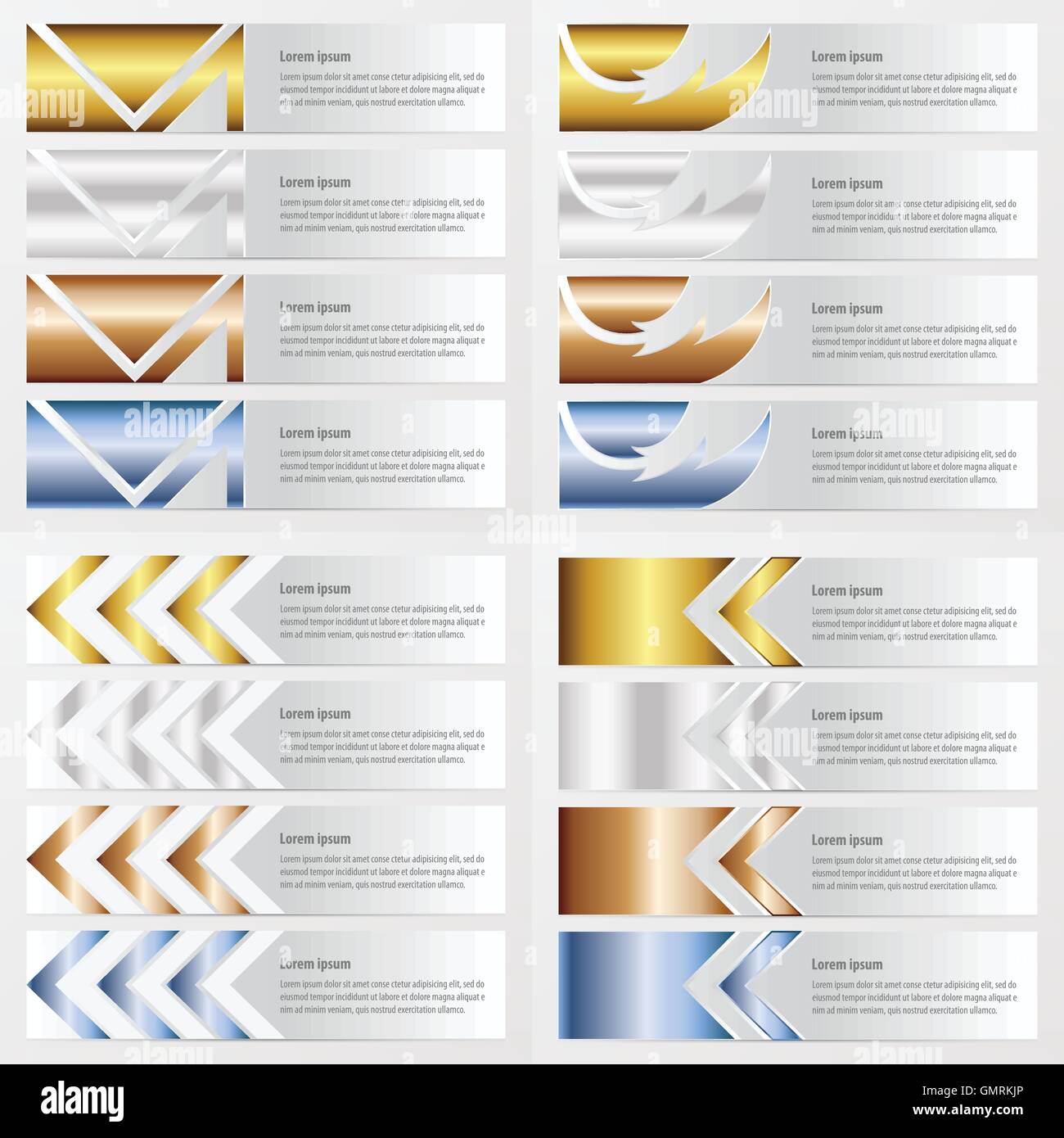 gold, bronze, silver, blue color banner pack Stock Vector Image & Art ...