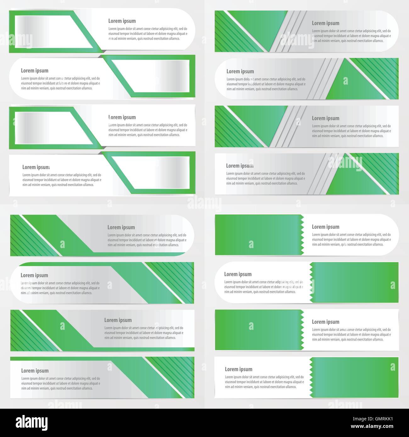 banner green color design pack Stock Vector Image & Art - Alamy