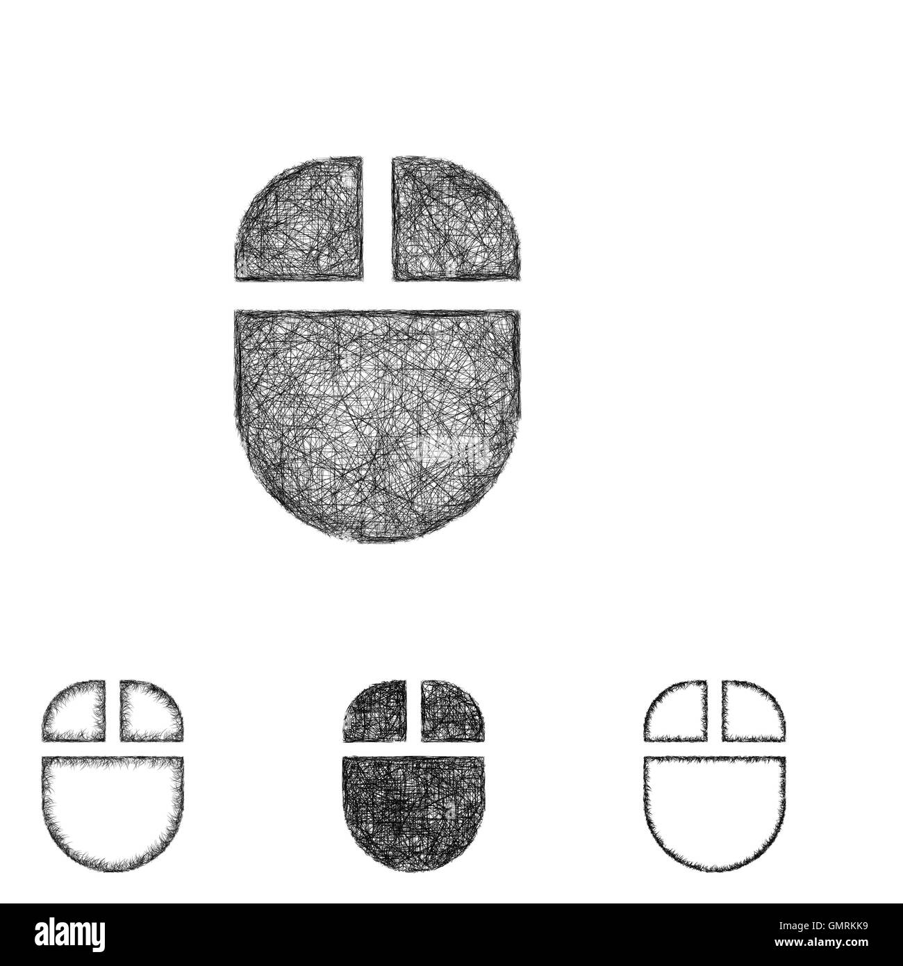 Wireless mouse icon set - sketch line art Stock Vector Image & Art - Alamy