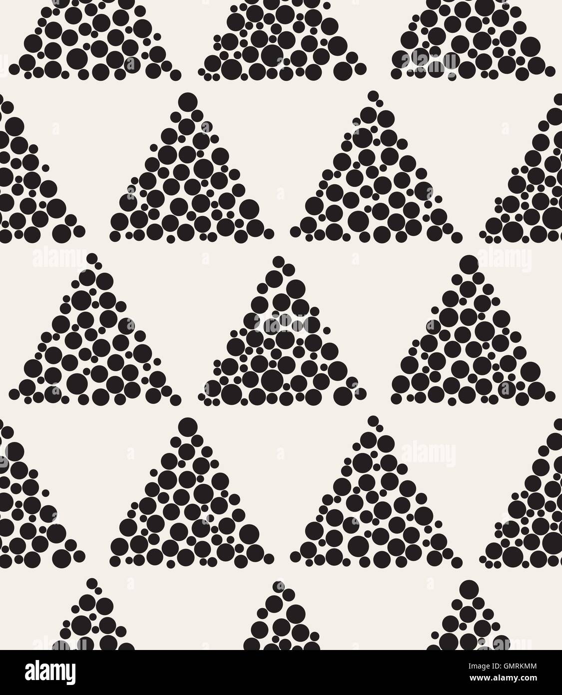 Vector Seamless Black and White Triangle Circle Filled Shape Checker ...