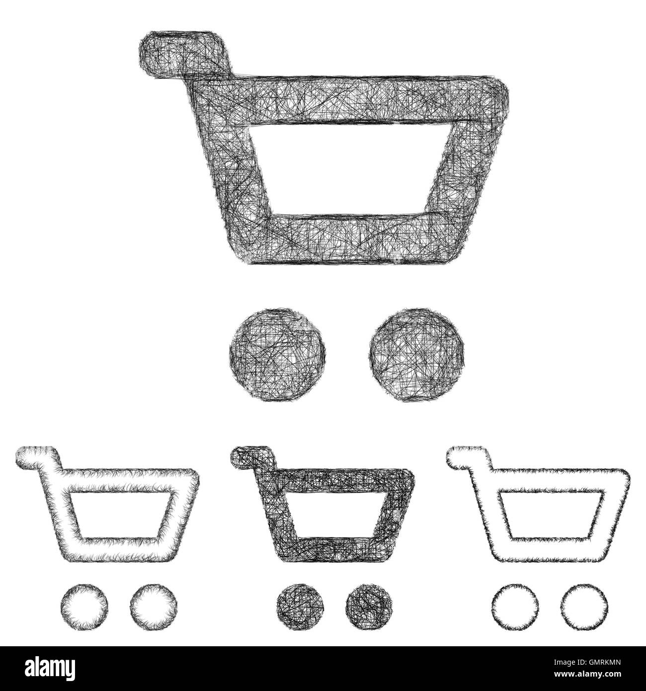 Cart icon set - sketch line art Stock Vector Image & Art - Alamy