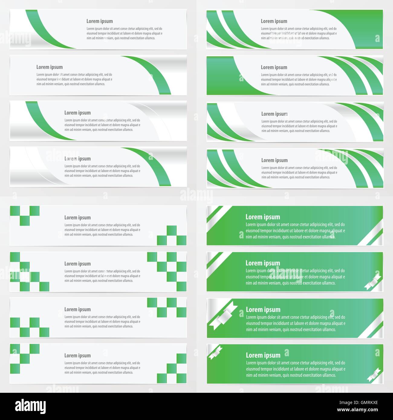 banner green color design pack Stock Vector Image & Art - Alamy