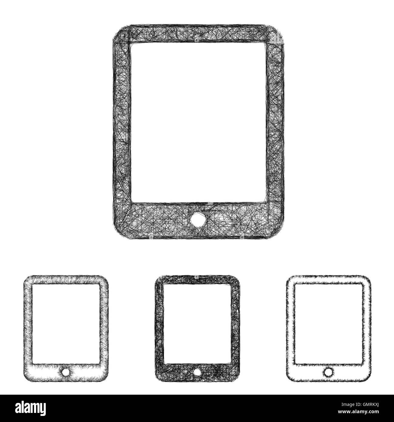 Tablet icon set - sketch line art Stock Vector Image & Art - Alamy
