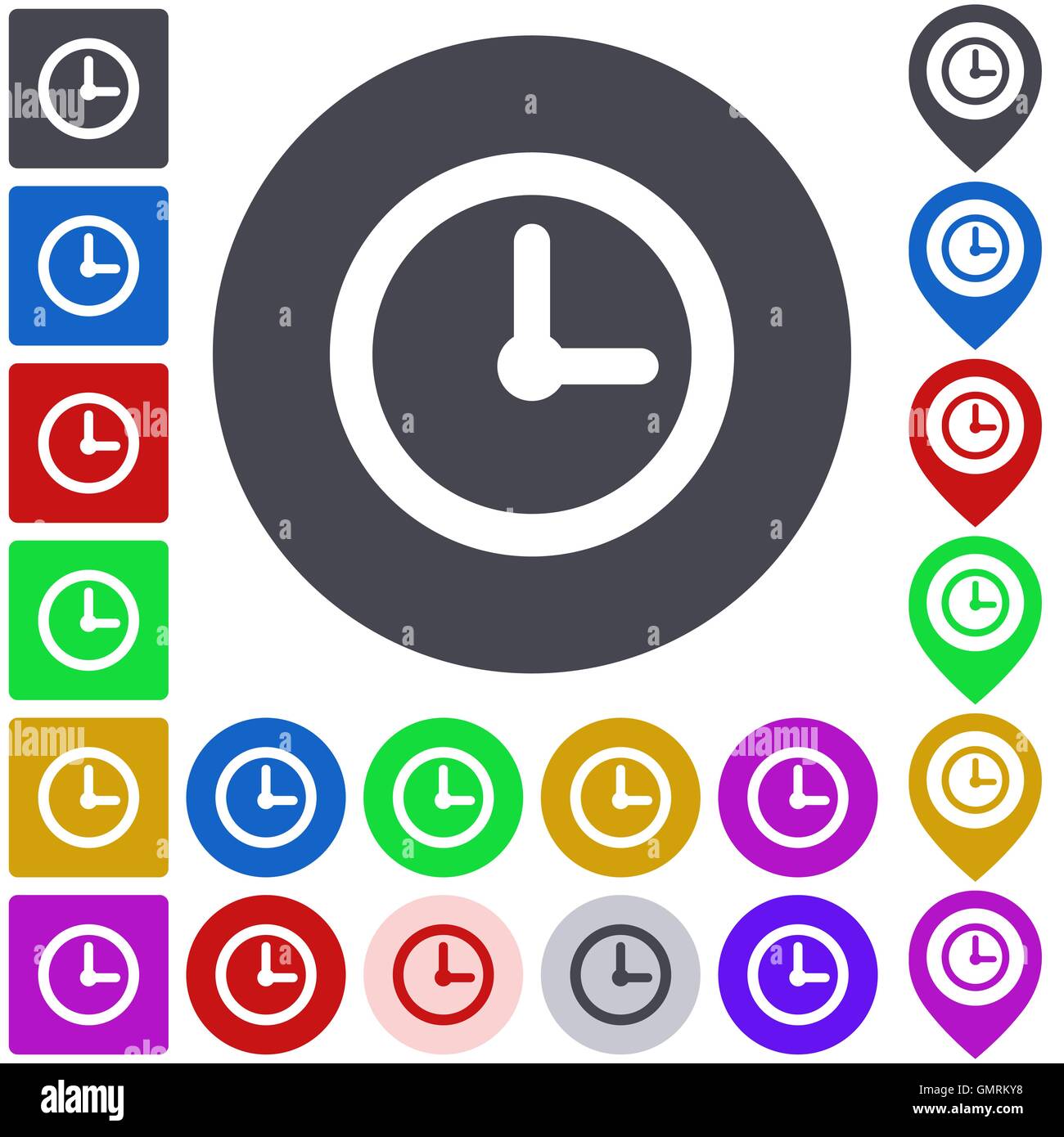 Color time icon set Stock Vector Image & Art - Alamy