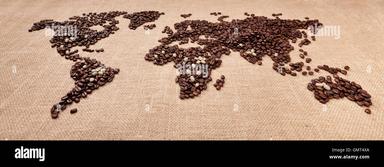 Map made of coffee Stock Photo - Alamy