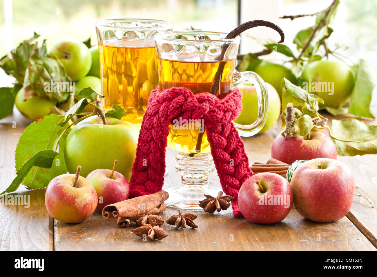 Hot cider with spices Stock Photo - Alamy