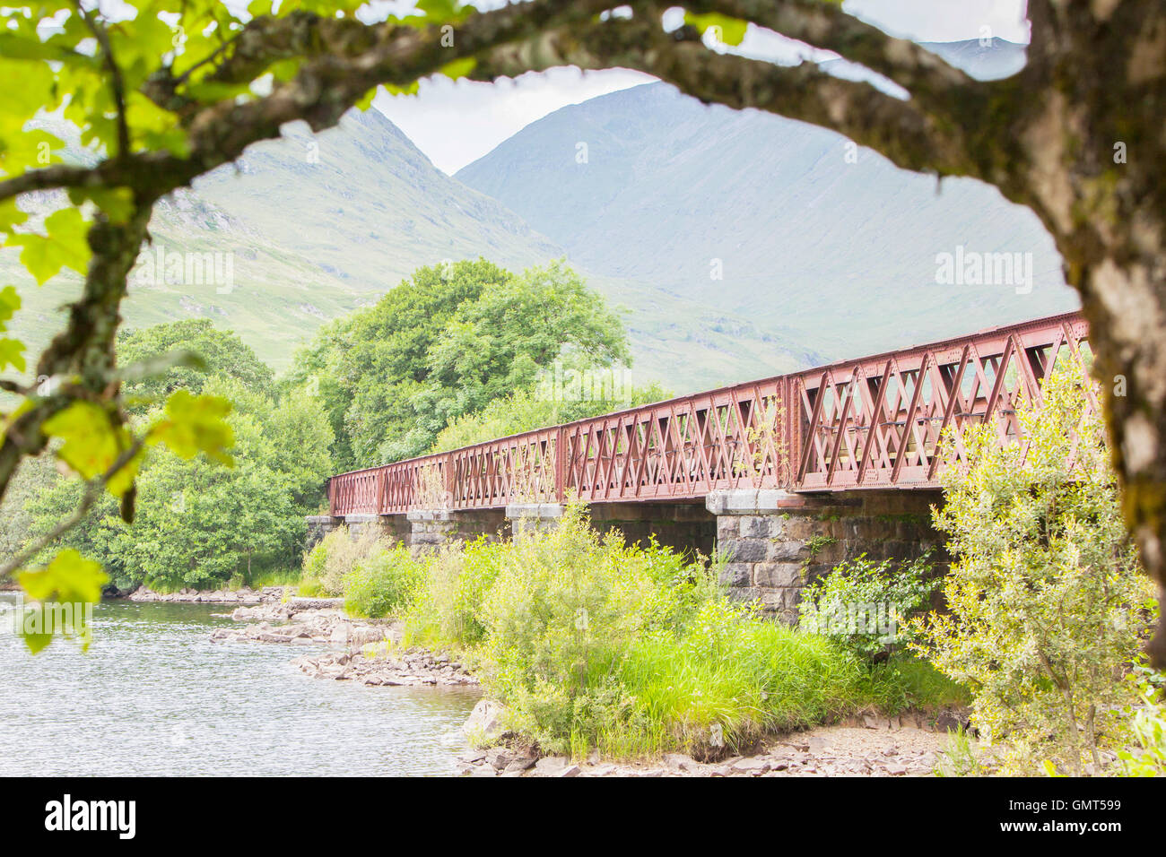 Structure of metal railway bridge Stock Photo - Alamy