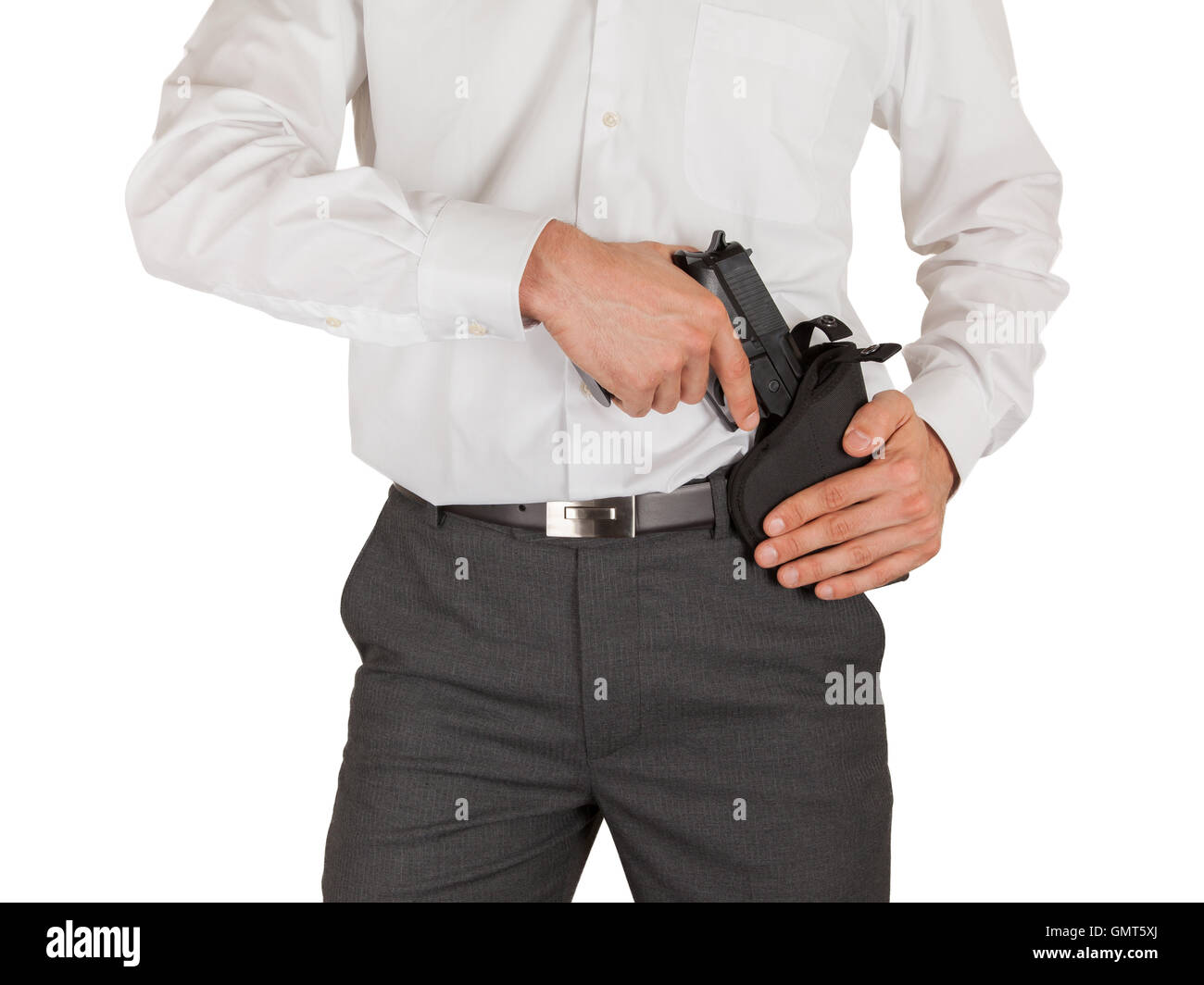Secret service agent with a gun Stock Photo - Alamy