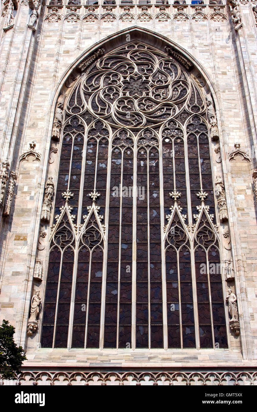 italy rose window in the front Stock Photo - Alamy