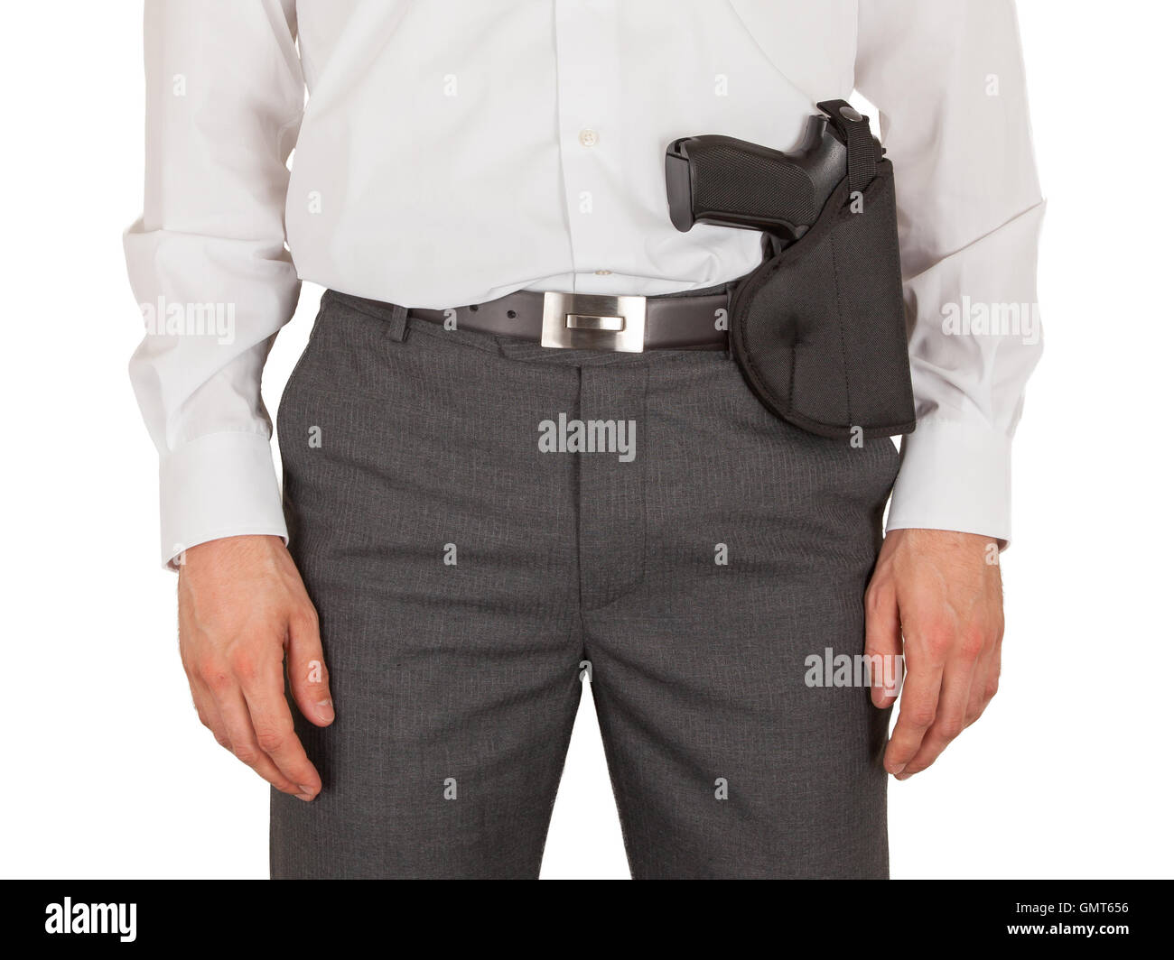 Secret service agent with a gun Stock Photo - Alamy