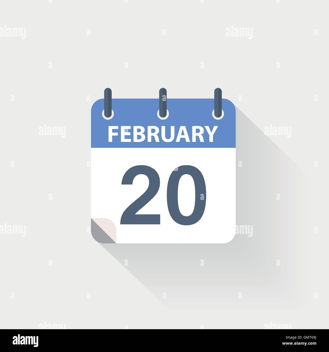 20 february calendar icon on grey background Stock Vector Image & Art ...