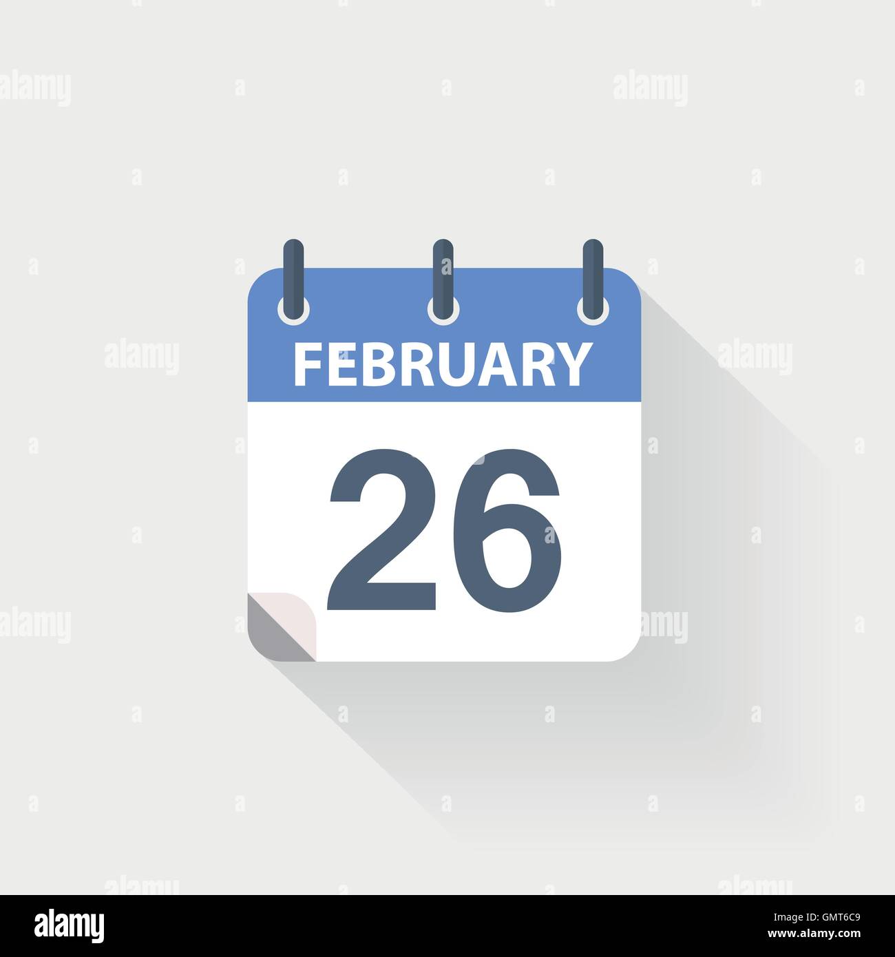 26 february calendar icon on grey background Stock Vector Image & Art ...