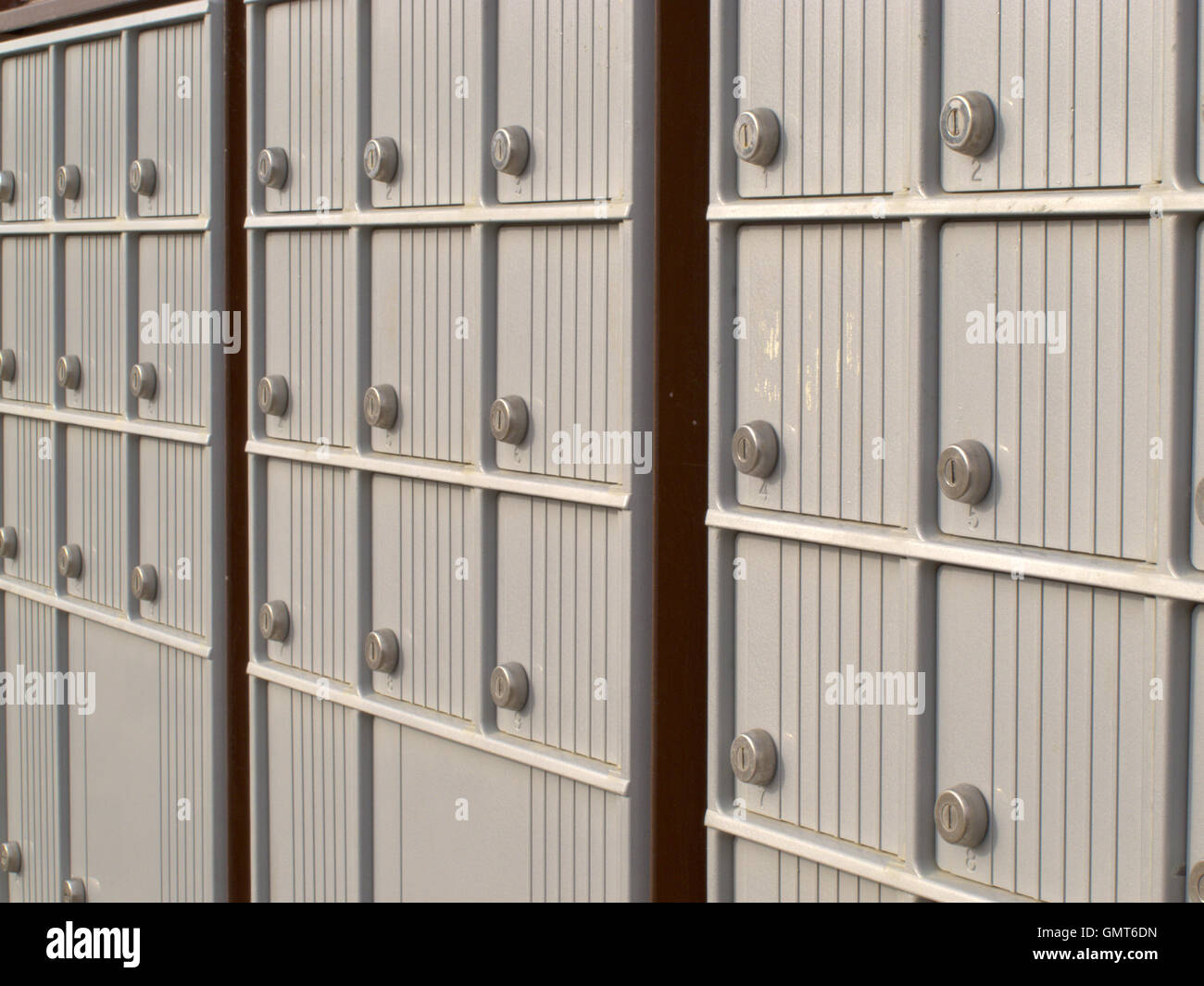 Locker rows of rural Canada Post metal mail box Stock Photo - Alamy