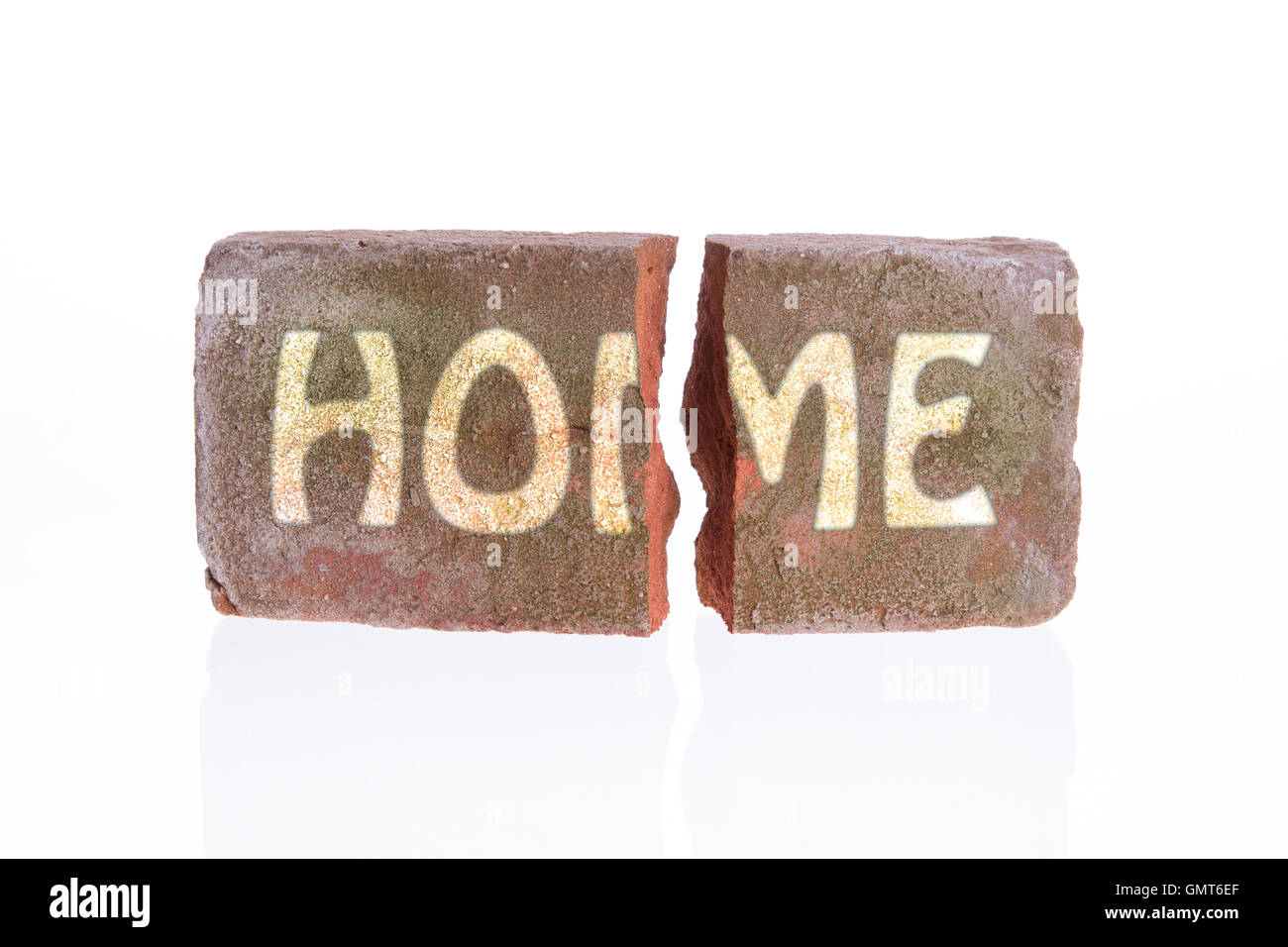 Broken brick isolated Stock Photo - Alamy