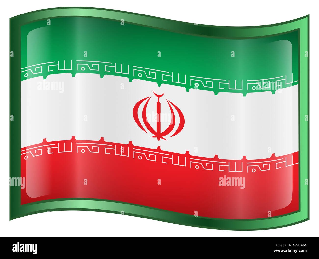 Iran Flag Icon Stock Photo - Alamy