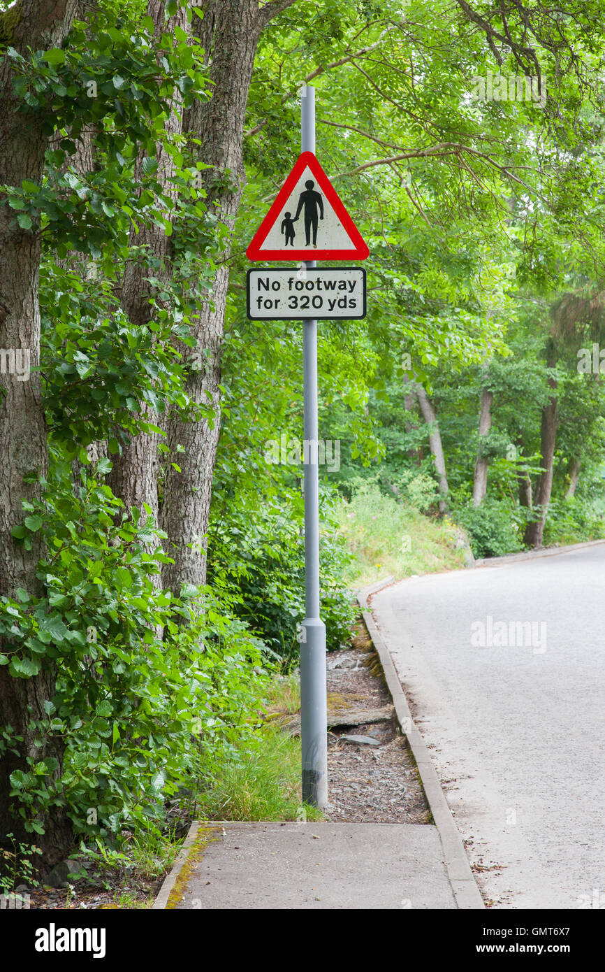 Pedestrian walkway, no footway sign Stock Photo - Alamy