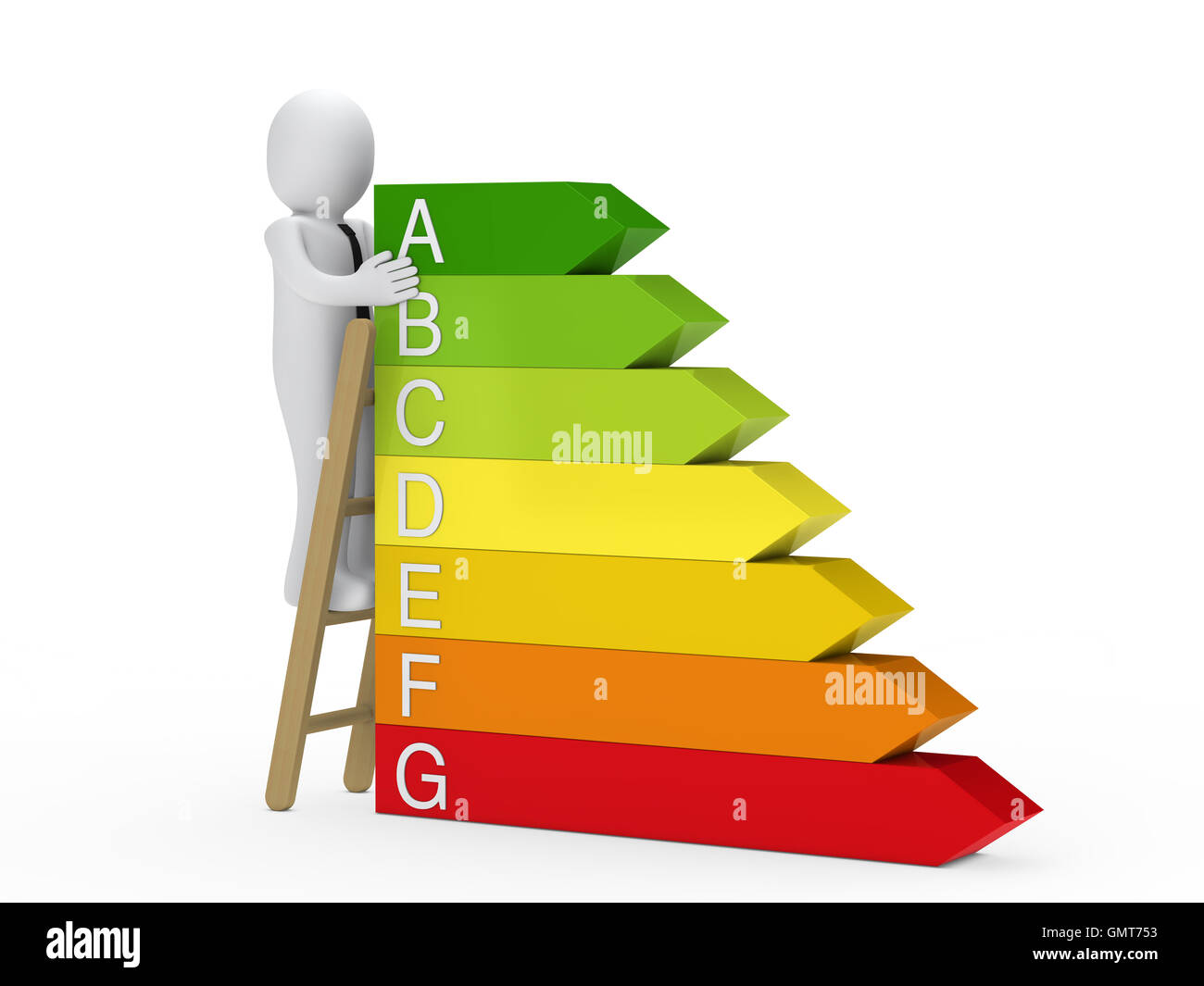business man ladder energy bar Stock Photo - Alamy