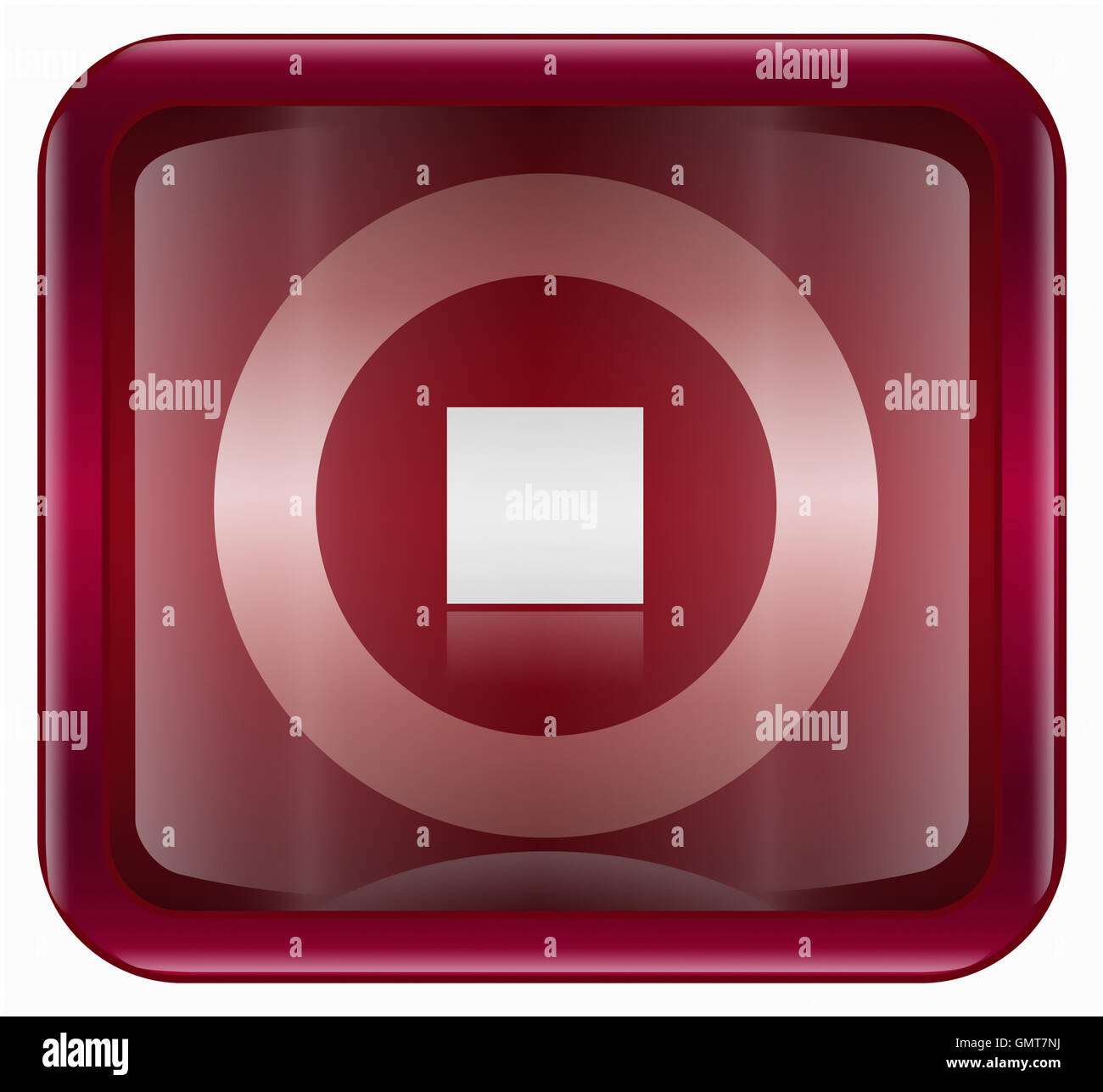 Stop icon dark red, isolated on white background Stock Photo - Alamy