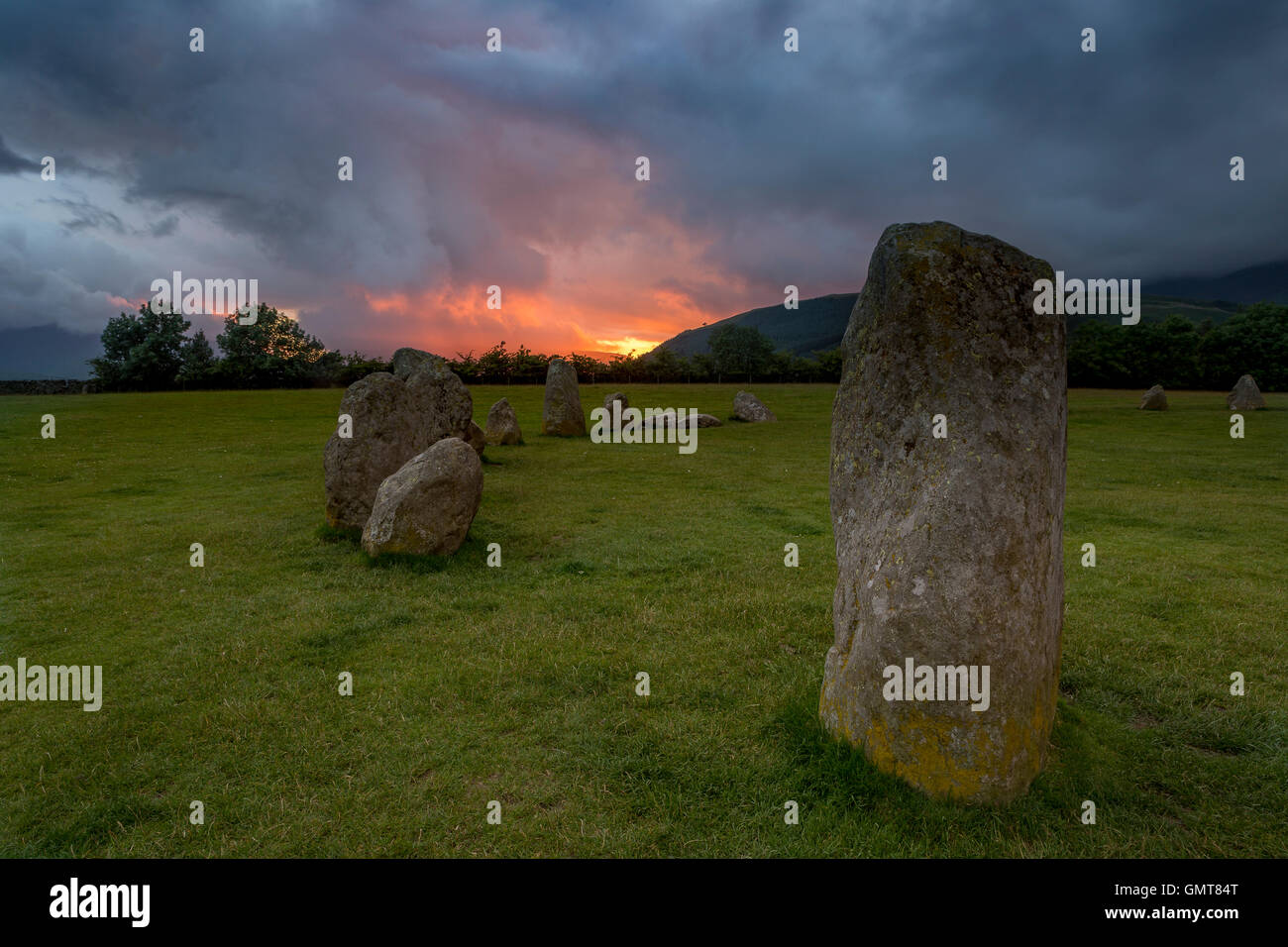 Castlerigg stone circle sunset lake hi-res stock photography and images ...
