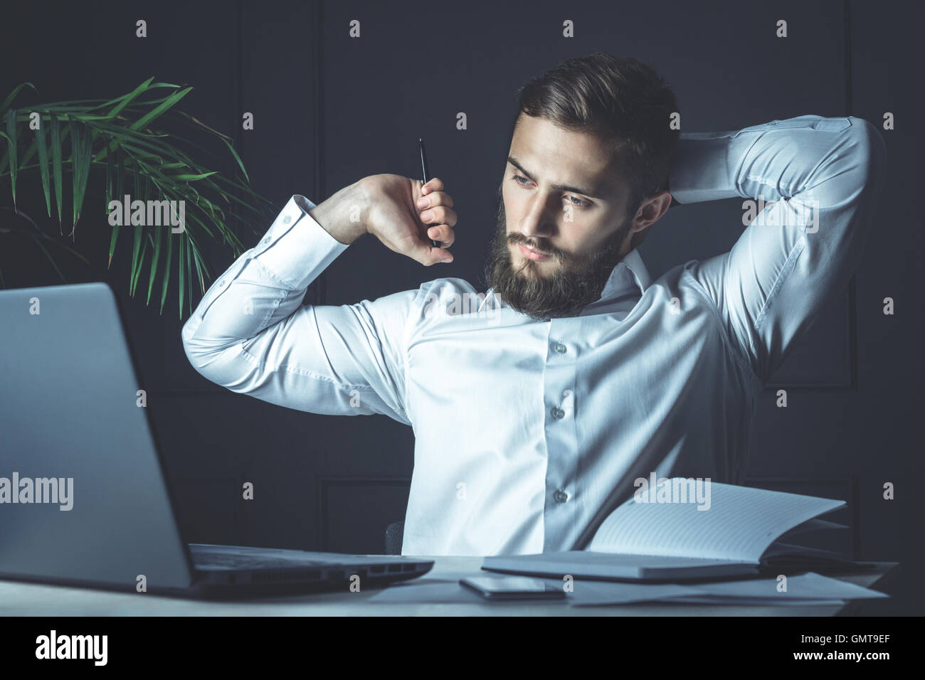 Handsome Young Bearded Businessman Stock Photo - Alamy