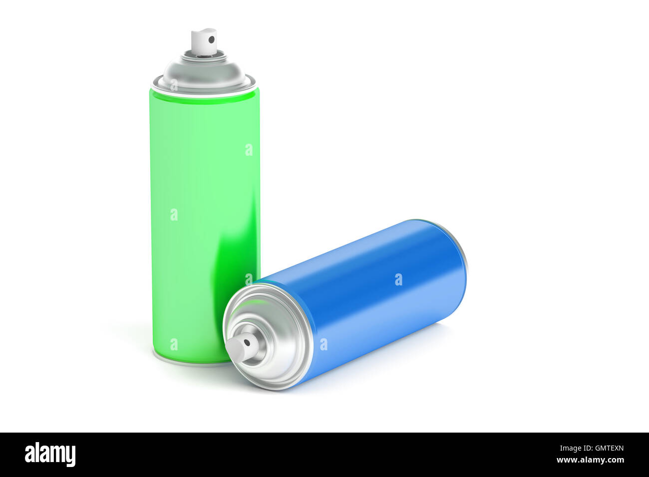 colored spray paint cans, 3D rendering isolated on white background ...