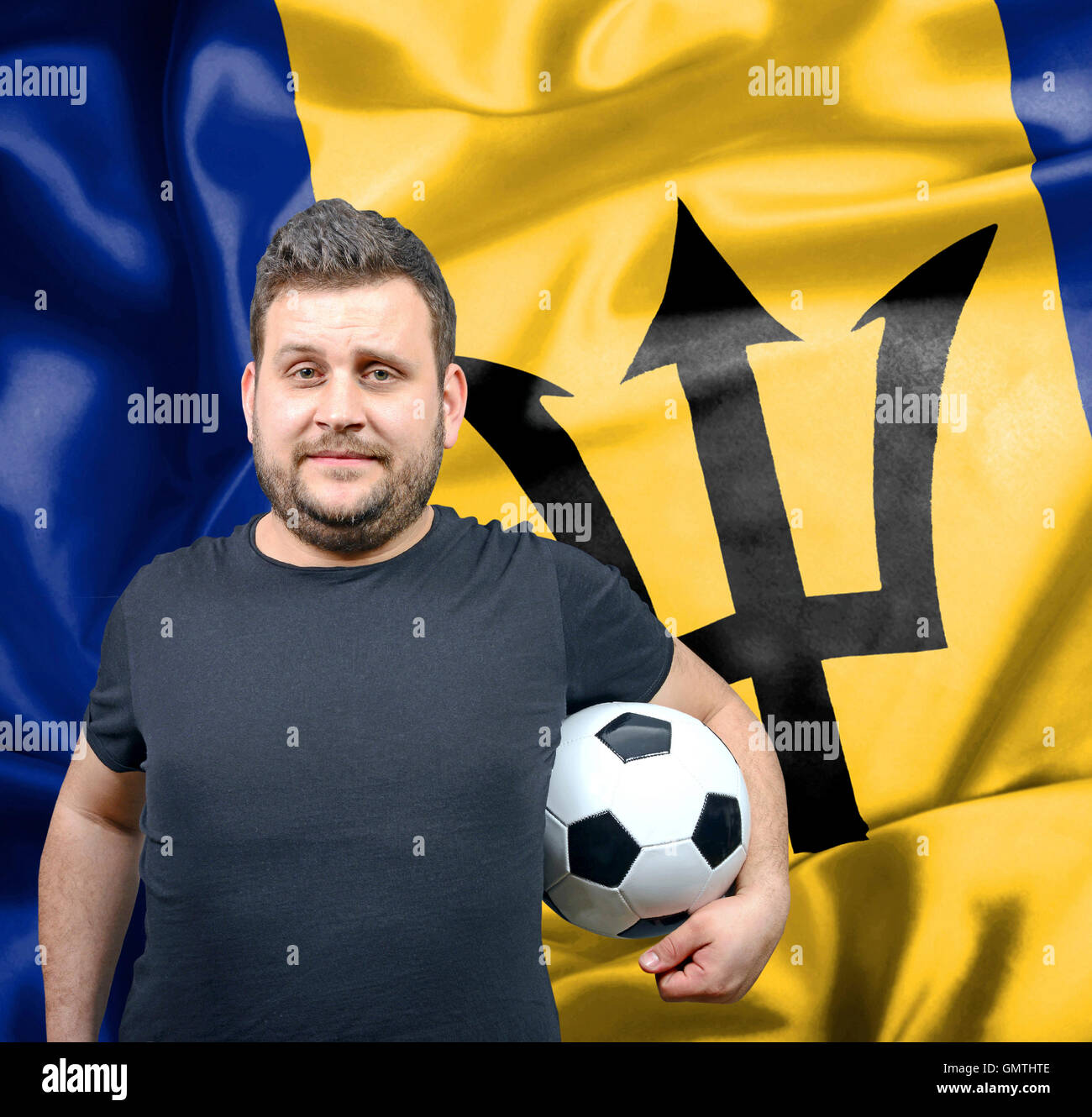 Proud football fan of Barbados Stock Photo - Alamy