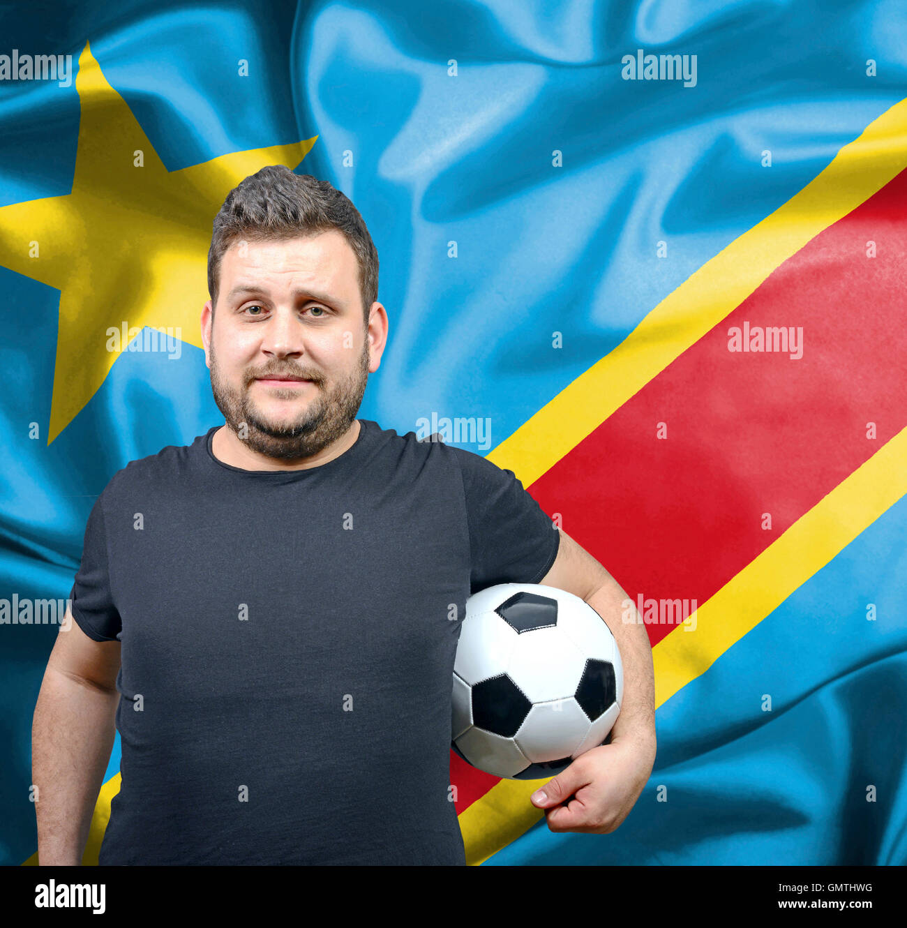 Proud football fan of Congo Democratic Republic Stock Photo - Alamy