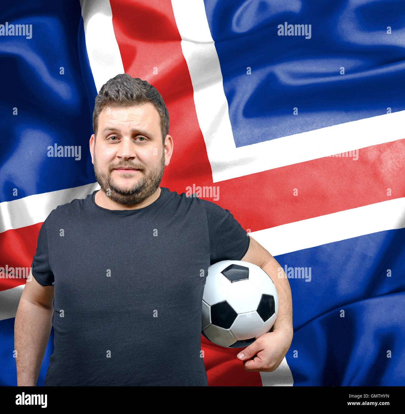 Proud football fan of Iceland Stock Photo - Alamy