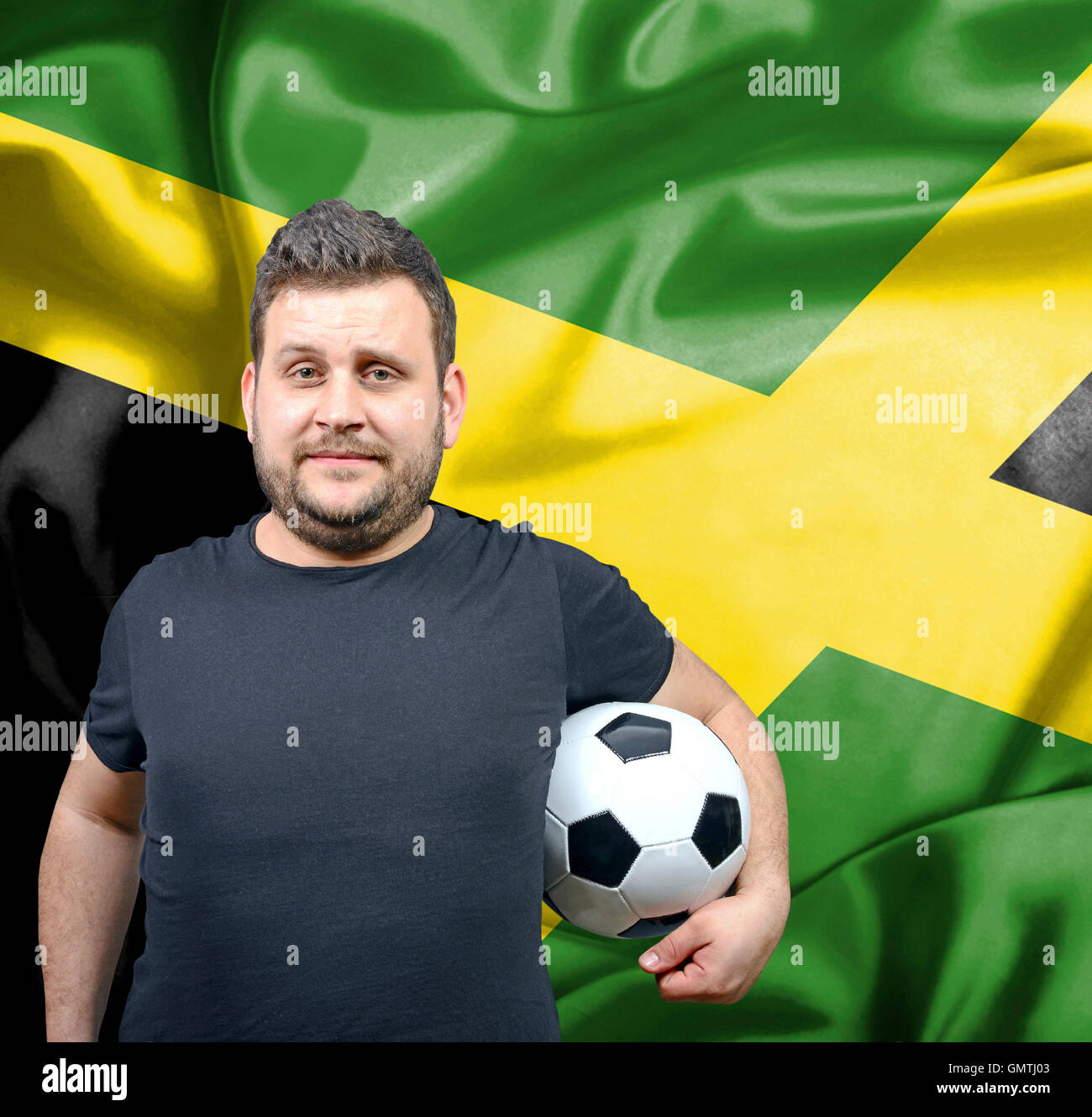 Proud football fan of Jamaica Stock Photo - Alamy