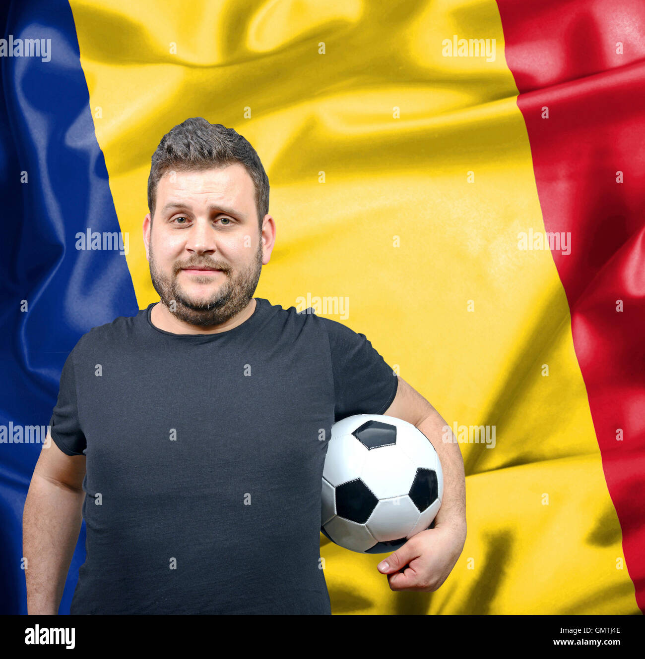 Proud football fan of Romania Stock Photo - Alamy