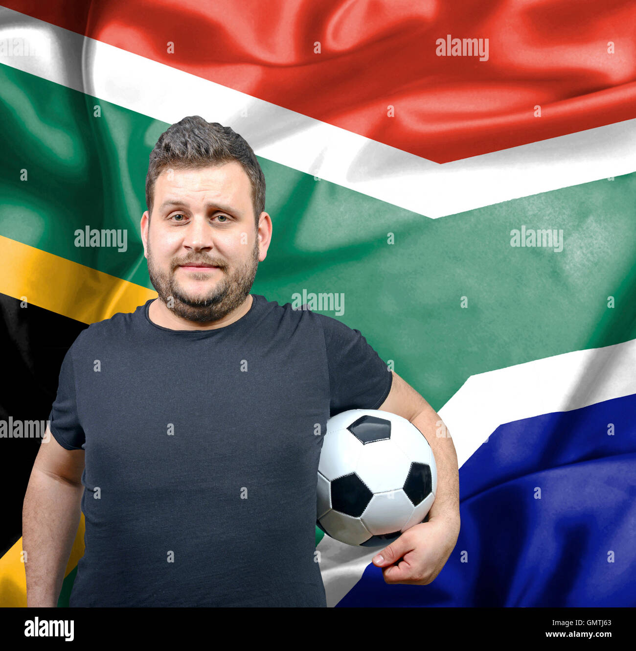 Proud football fan of South Africa Stock Photo - Alamy
