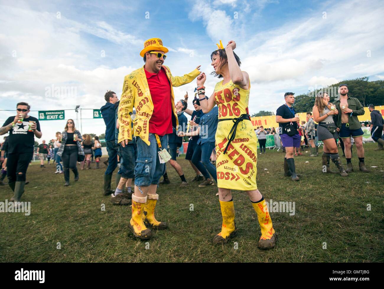 Festival goers enjoy the the Leeds Festival at Bramham Park, Bramham ...