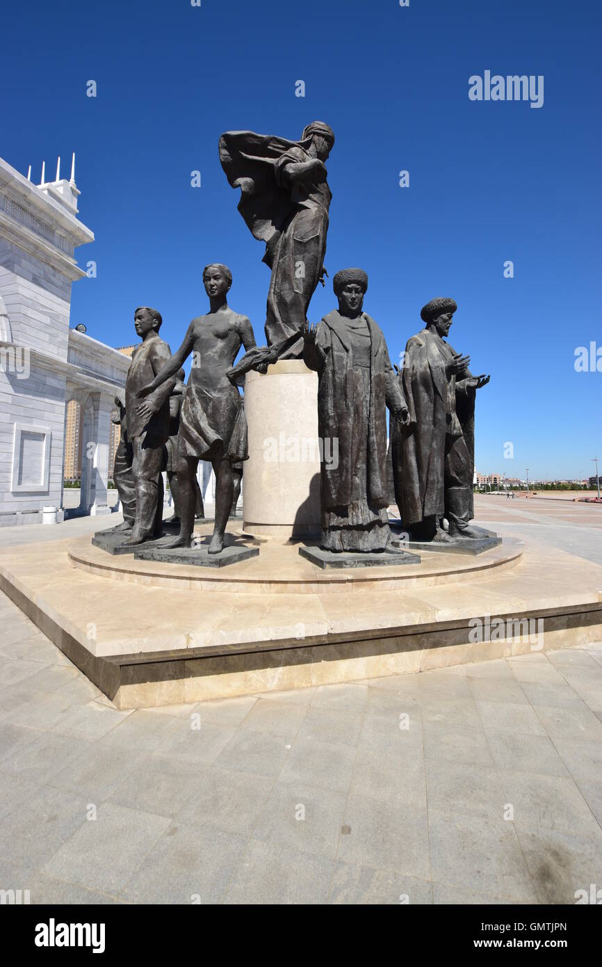 Sculptural group in the Independence Square in Astana, capital of ...