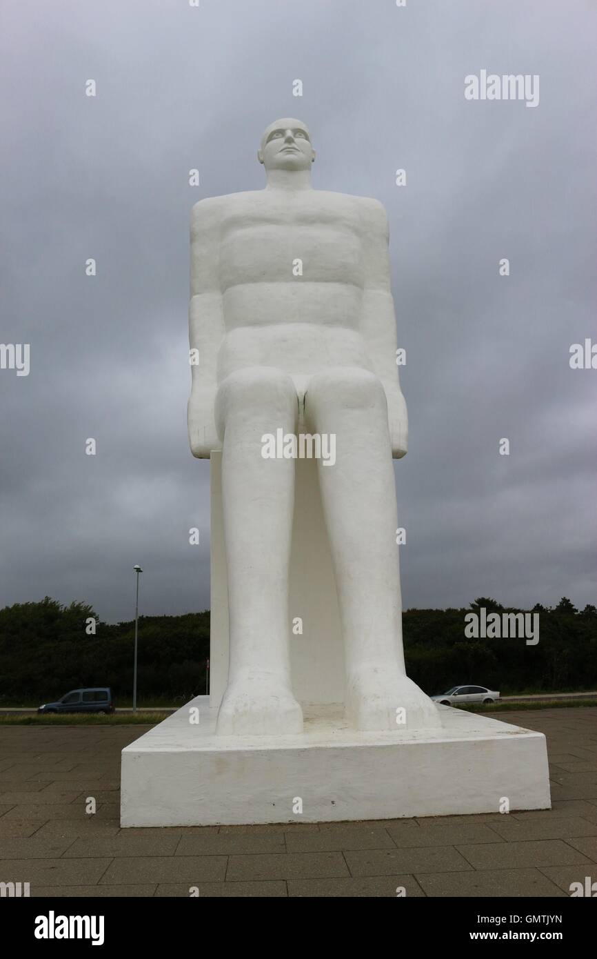 The monumental sculpture Men at Sea, located on the sea shore next to ...